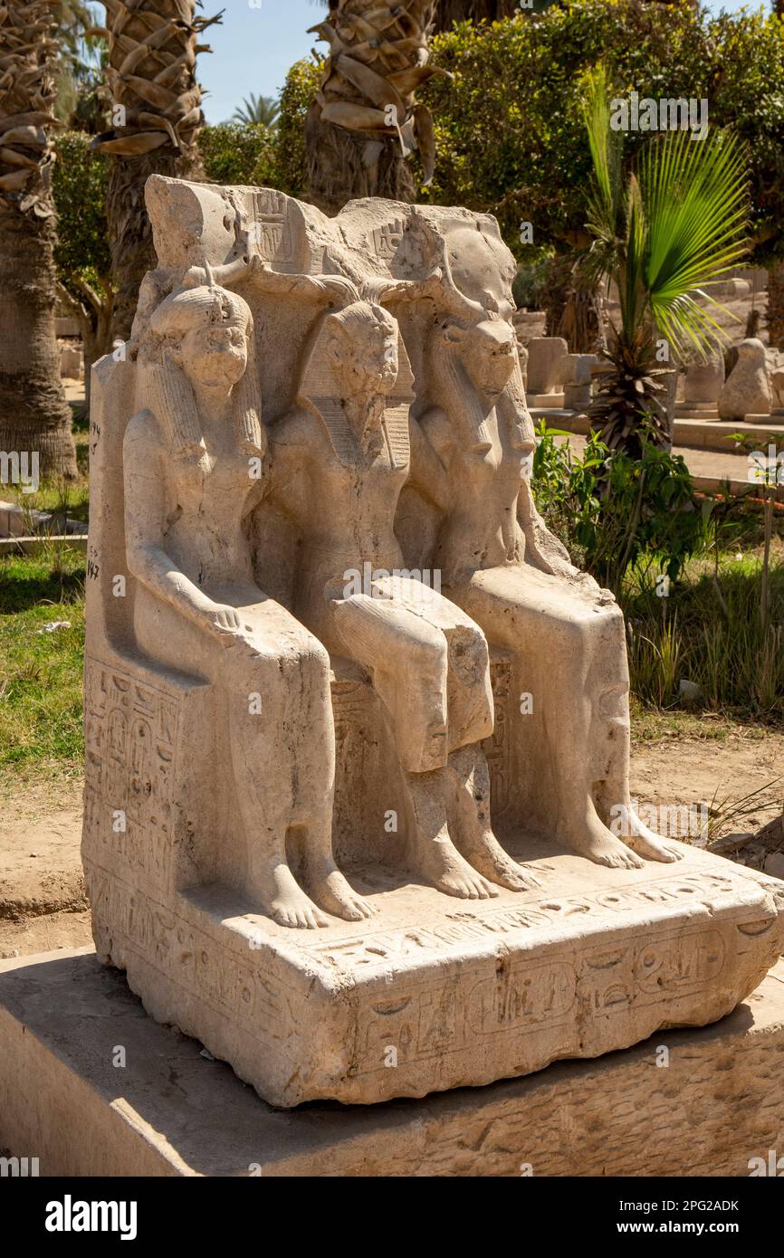 Recovered Statue at Mit Rahina Museum, Memphis, near Sakkara, Egypt ...