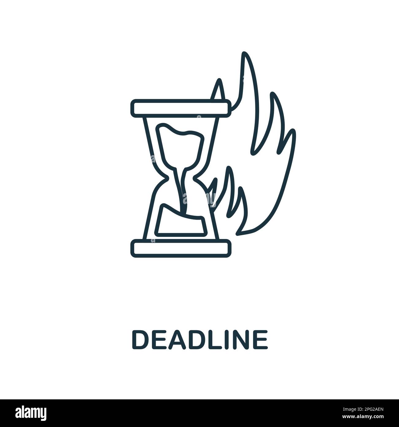 Deadline line icon. Monochrome simple Deadline outline icon for ...