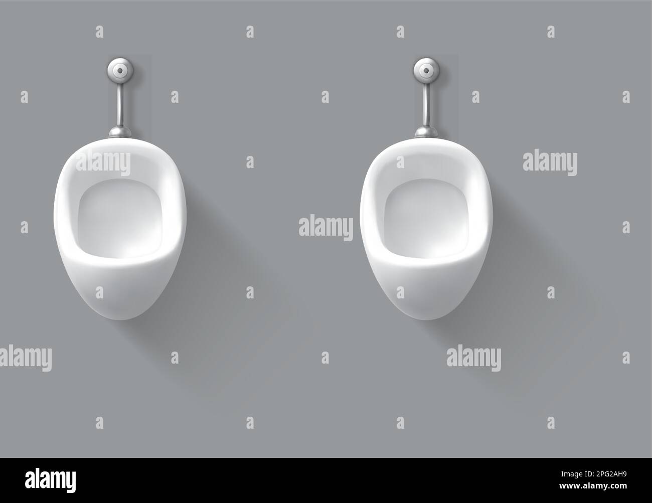 Ceramic urinal in male toilet. Vector realistic empty interior of ...