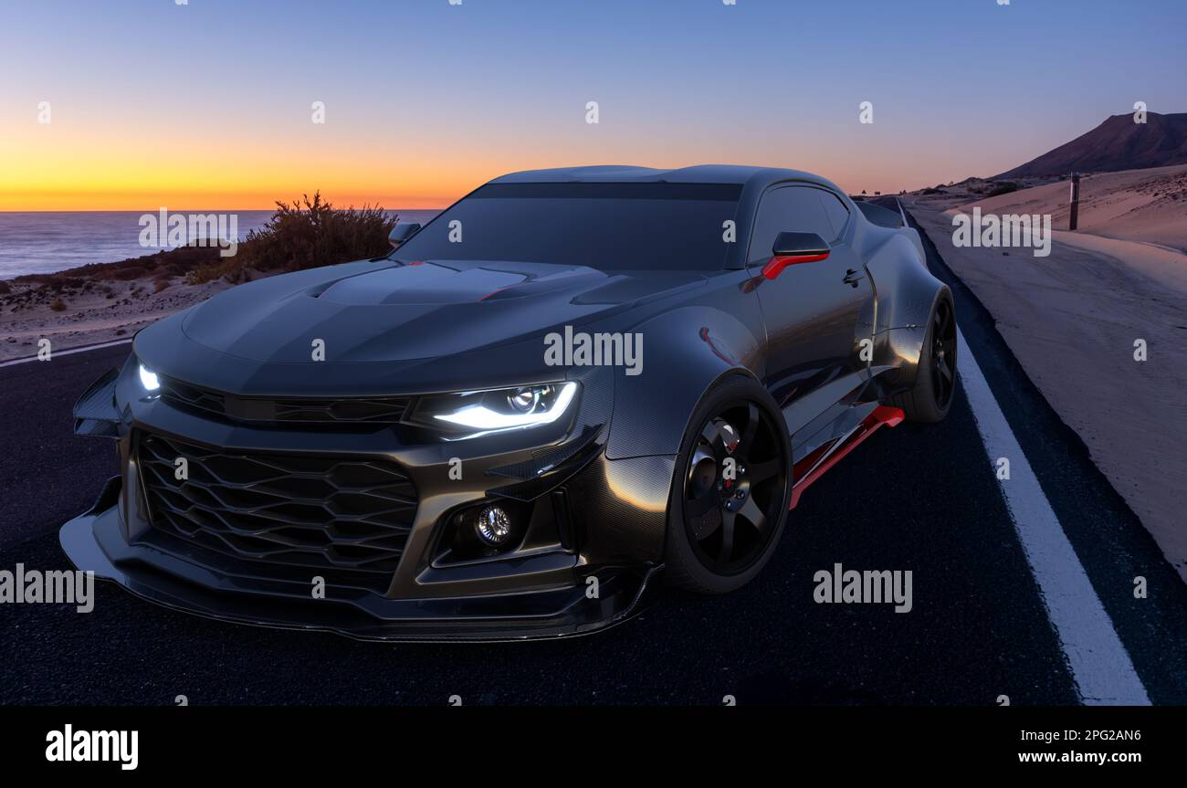A heavily-tuned version of the Chevrolet Camaro Stock Photo - Alamy