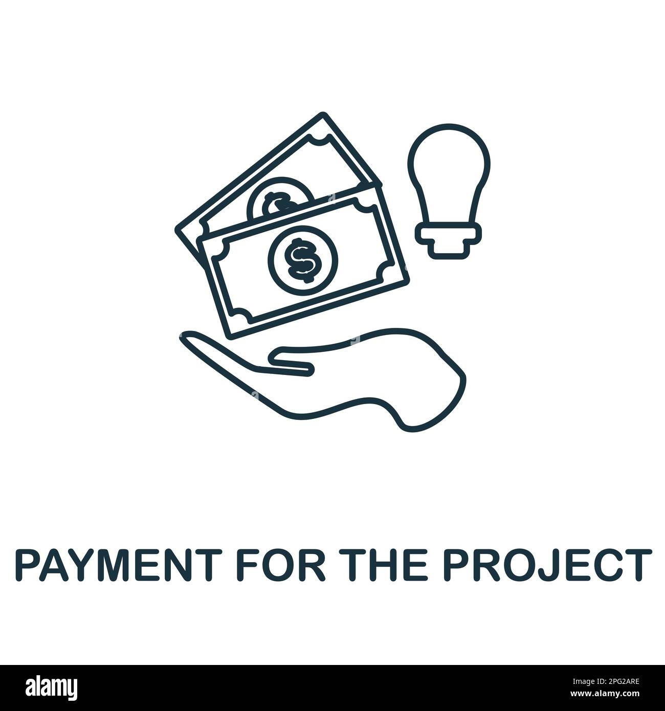 Payment For The Project line icon. Monochrome simple Payment For The ...