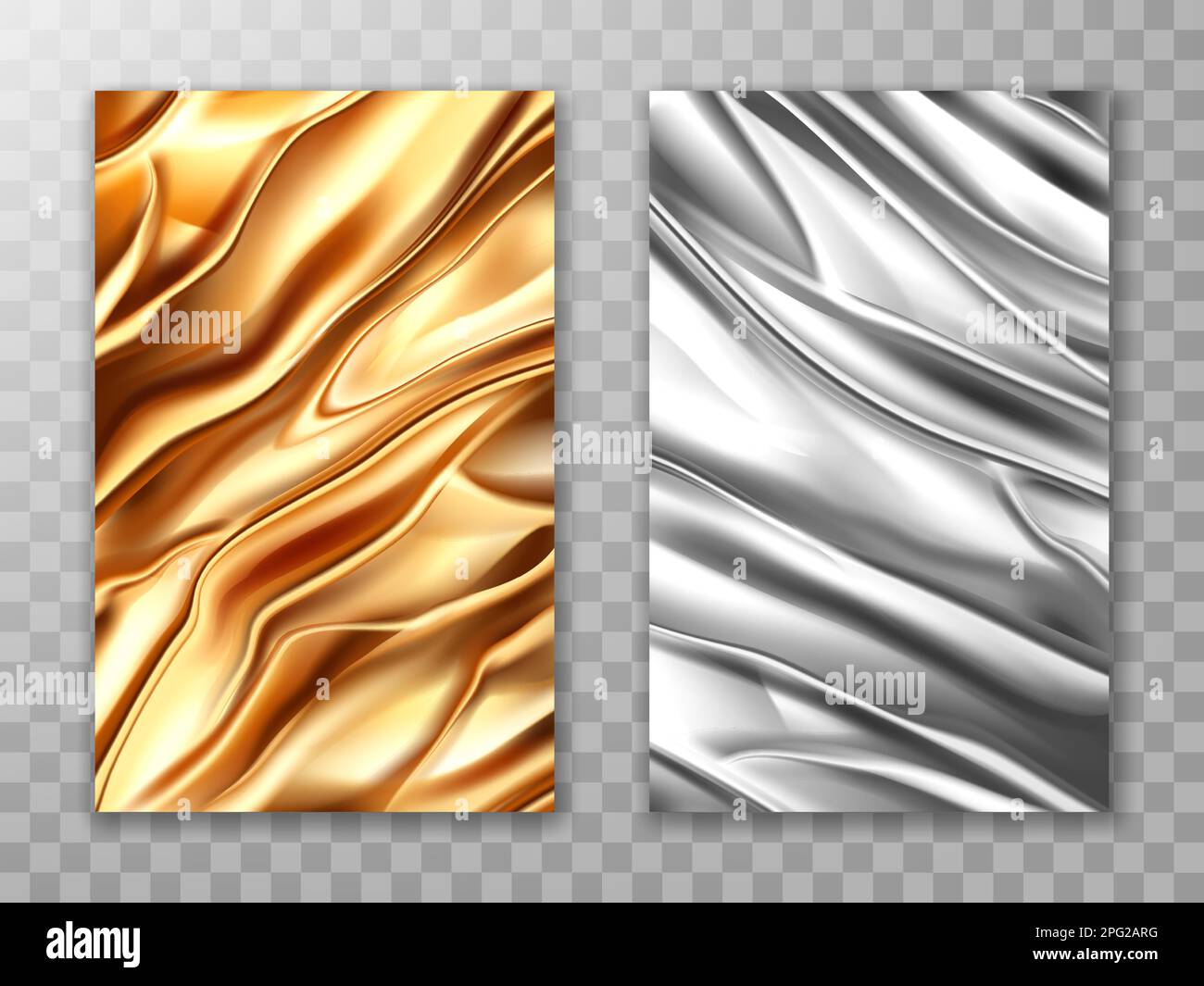 Foil golden and silver, crumpled metal texture background, aluminum ...