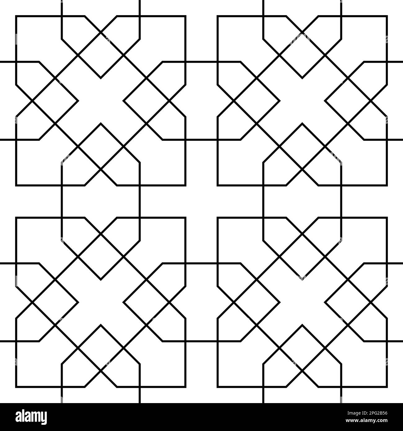 Seamless geometric ornament based on traditional islamic art. Black and white. Great design for ...