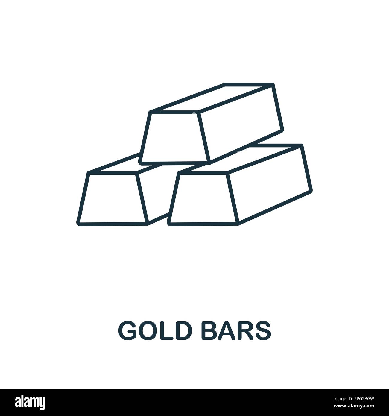 Gold Bars line icon. Monochrome simple Gold Bars outline icon for ...
