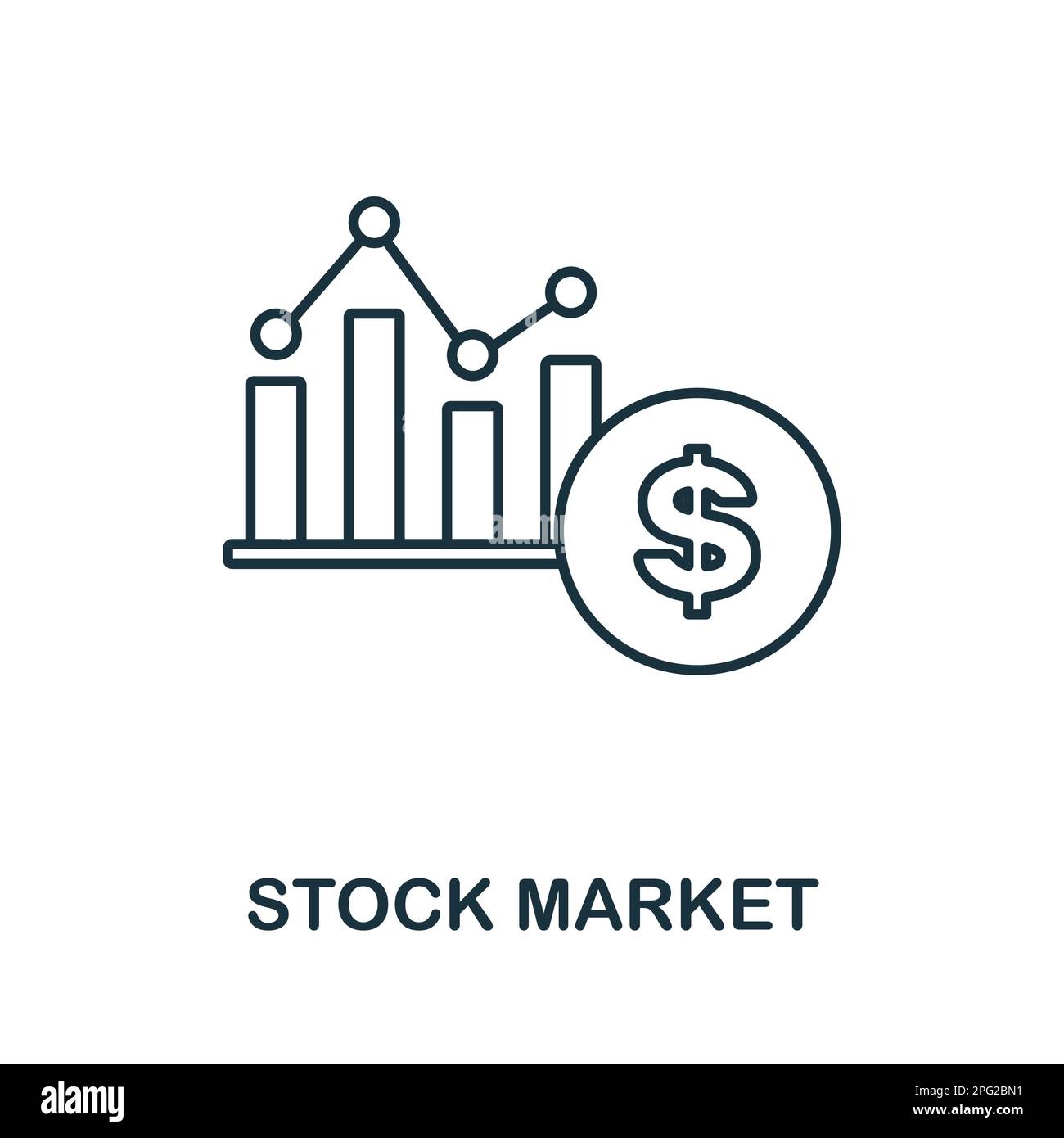 Stock Market line icon. Monochrome simple Stock Market outline icon for ...