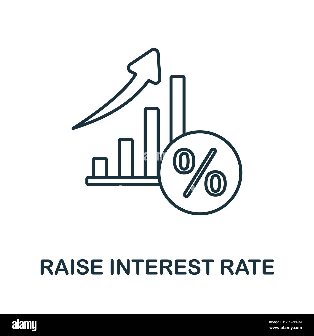 Raise Interest Rate line icon. Monochrome simple Raise Interest Rate ...