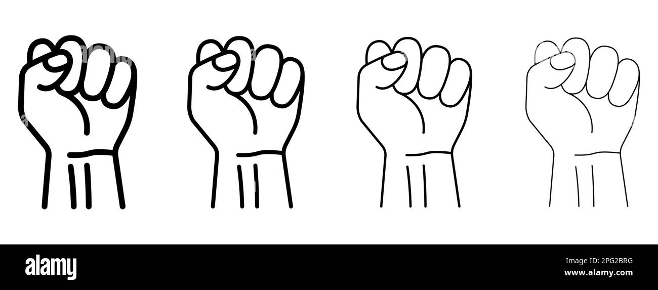 Fist icon. Protest concept. Empowerment icon. Fist clenched symbol ...