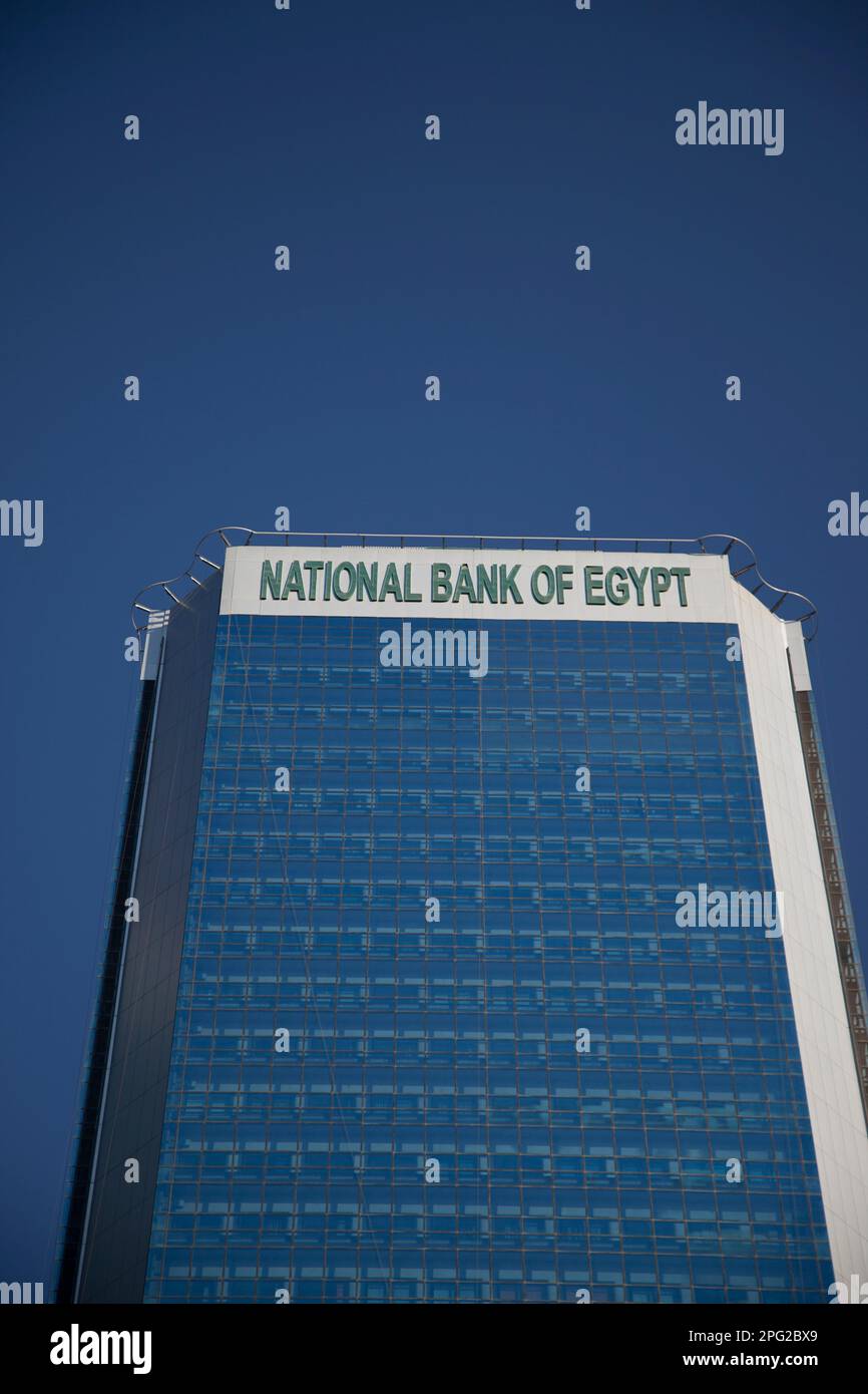 Egypt, Cairo, the new Bank of Egypt building along the Nile Stock Photo ...