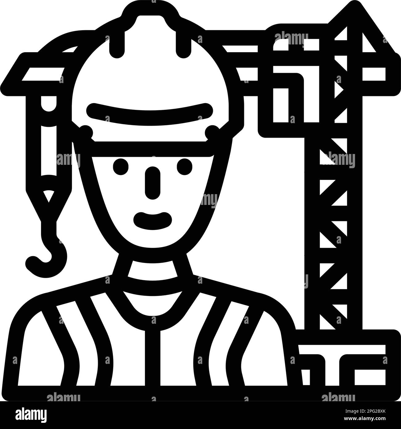 Civil Engineer Worker Line Icon Vector Illustration Stock Vector Image