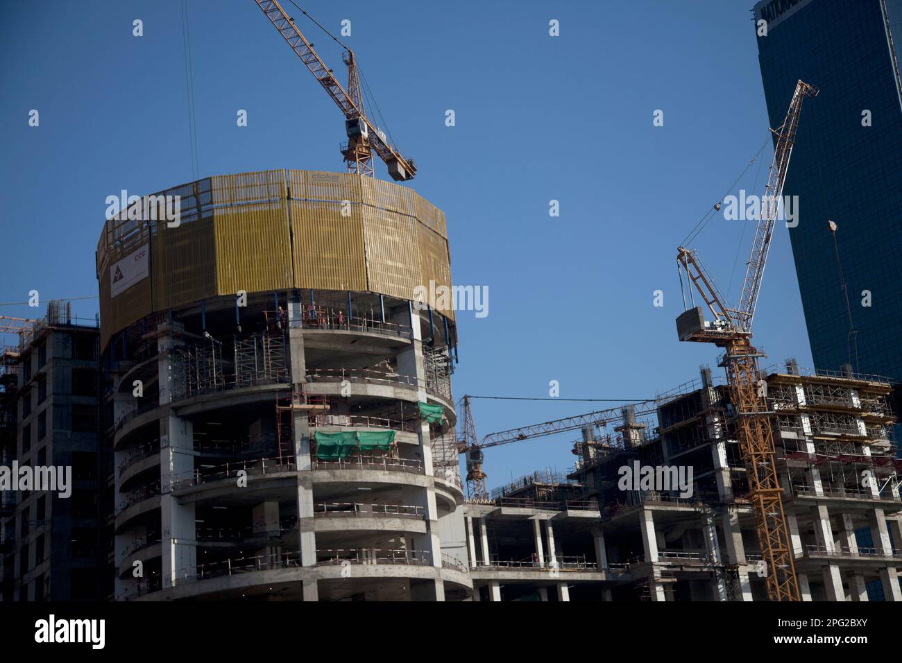 Egypt, Cairo, new building/construction site along the Nile Stock Photo ...