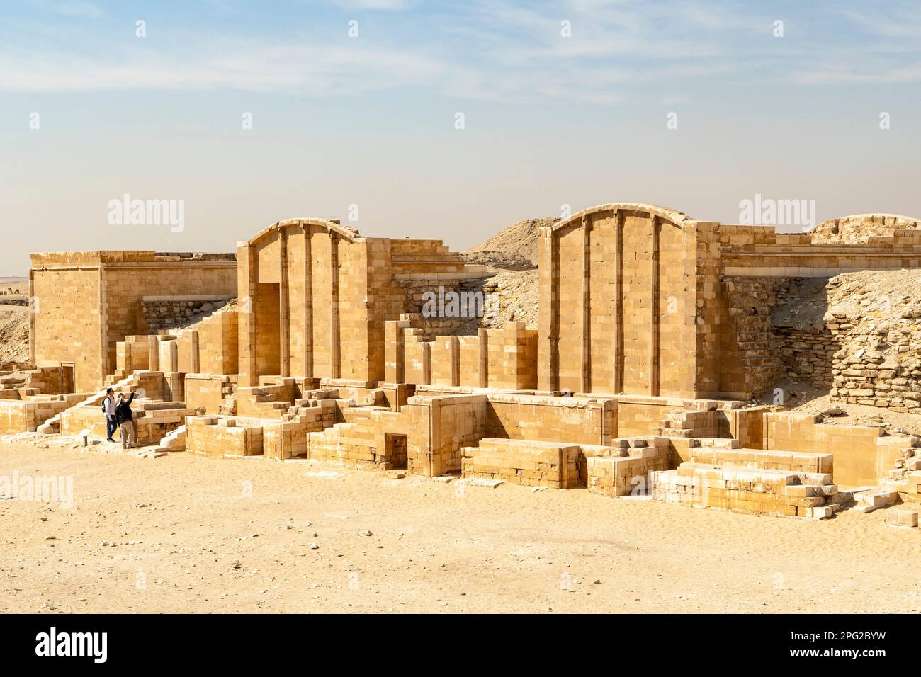 Restored Buildings at Step Pyramid of Djoser, Sakkara, Egypt Stock ...