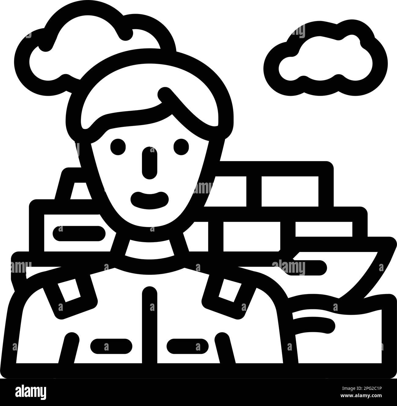 marine engineer worker line icon vector illustration Stock Vector Image ...