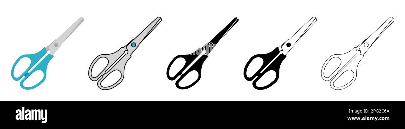 Scissors icons set. Isolated cutting scissors. Pictogram of scissor ...