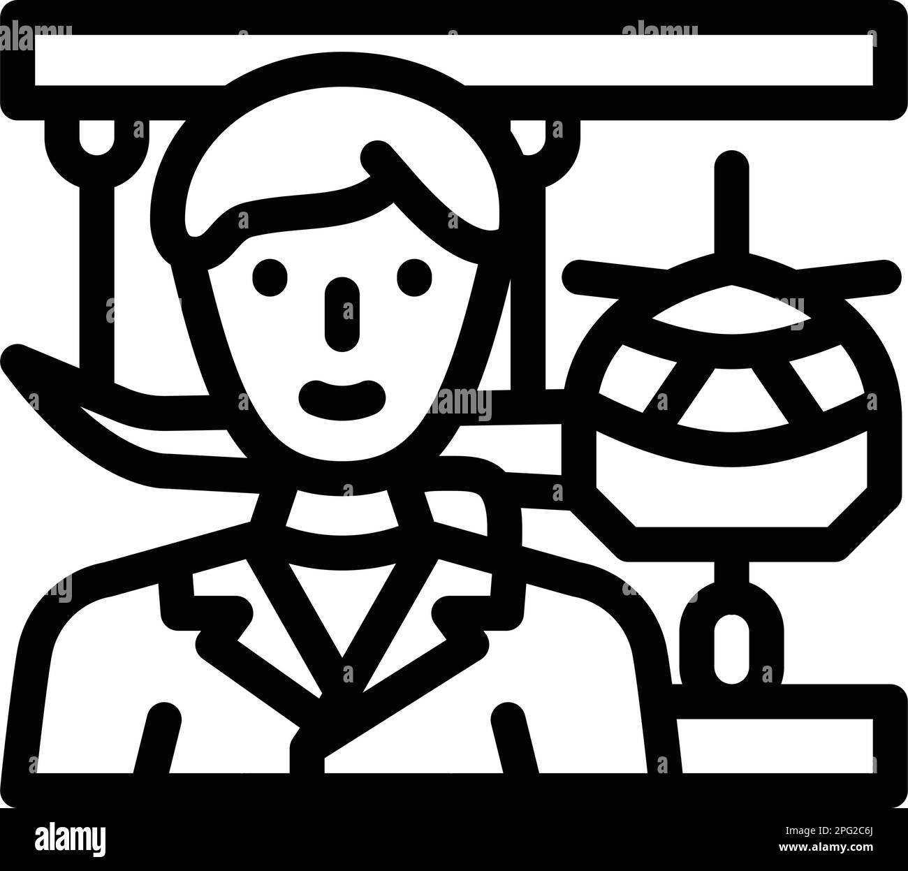 aeronautical engineer worker line icon vector illustration Stock Vector ...