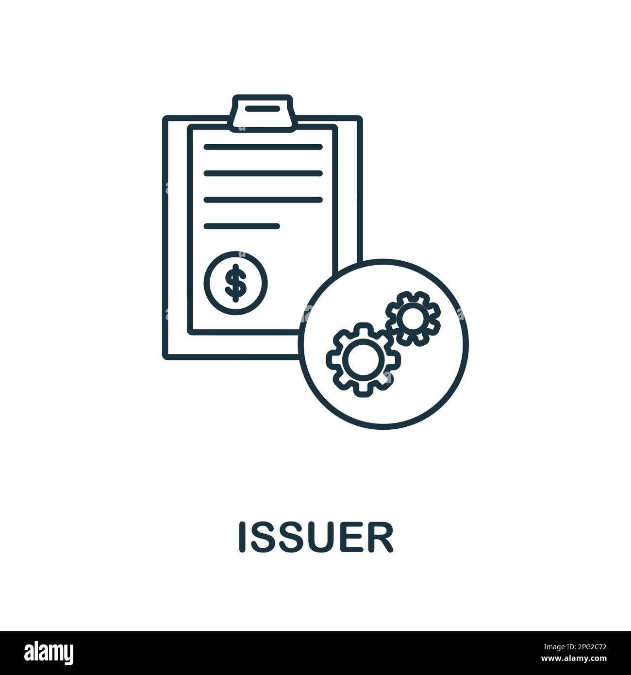 Issuer line icon. Monochrome simple Issuer outline icon for templates ...