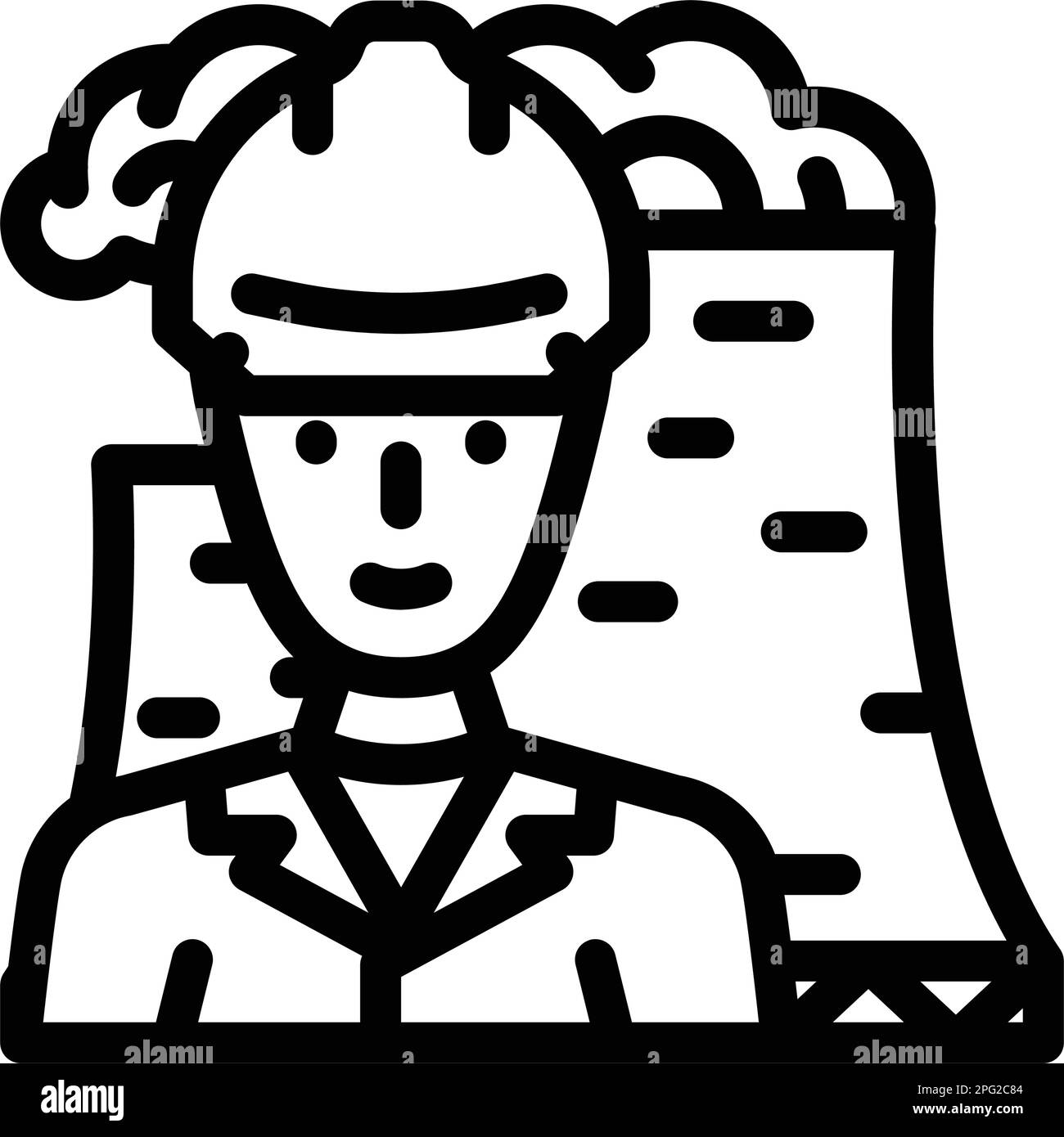 nuclear engineer worker line icon vector illustration Stock Vector ...