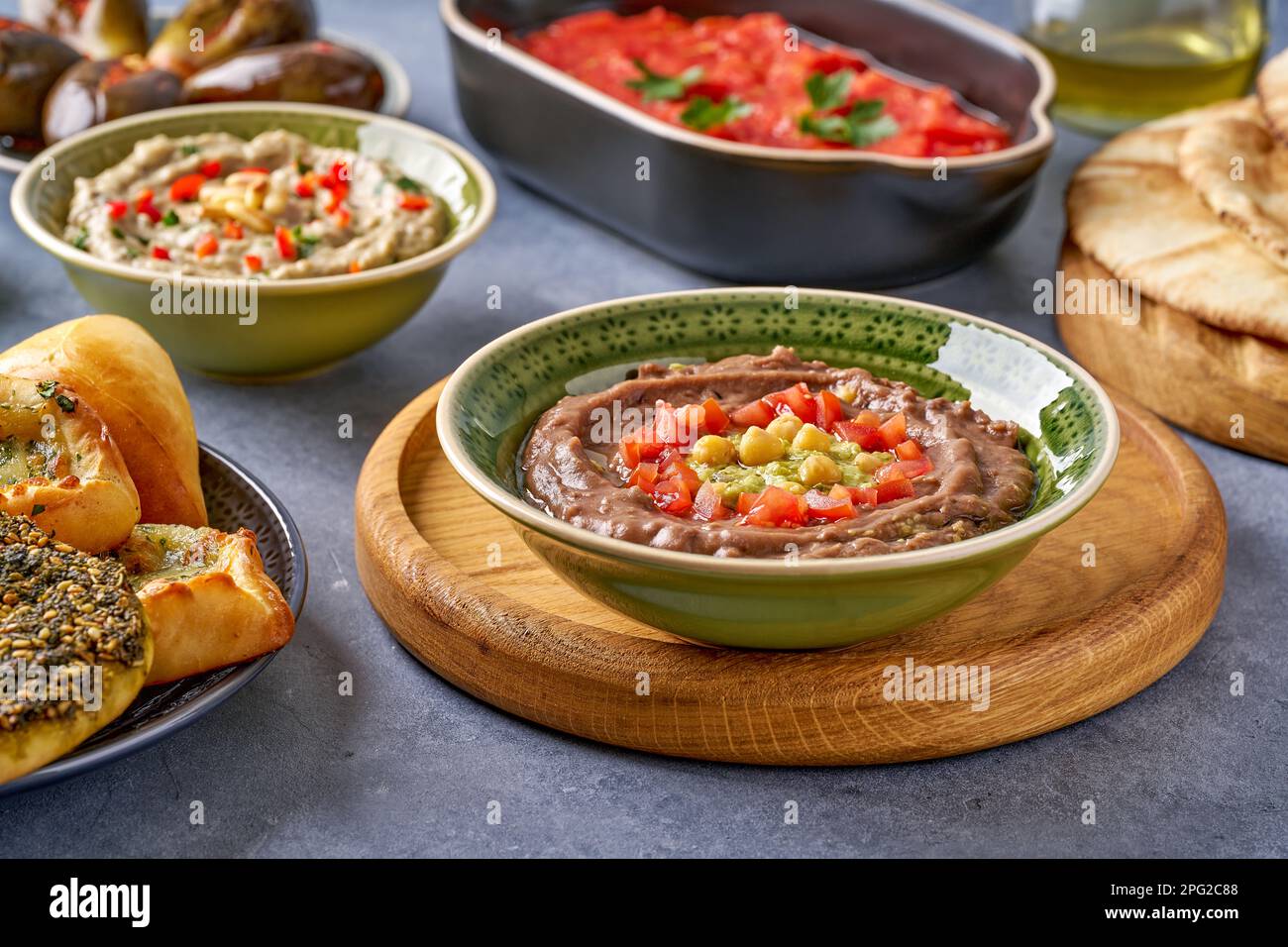 Fava beans dip. Egyptian, middle eastern food foul medames . Middle ...