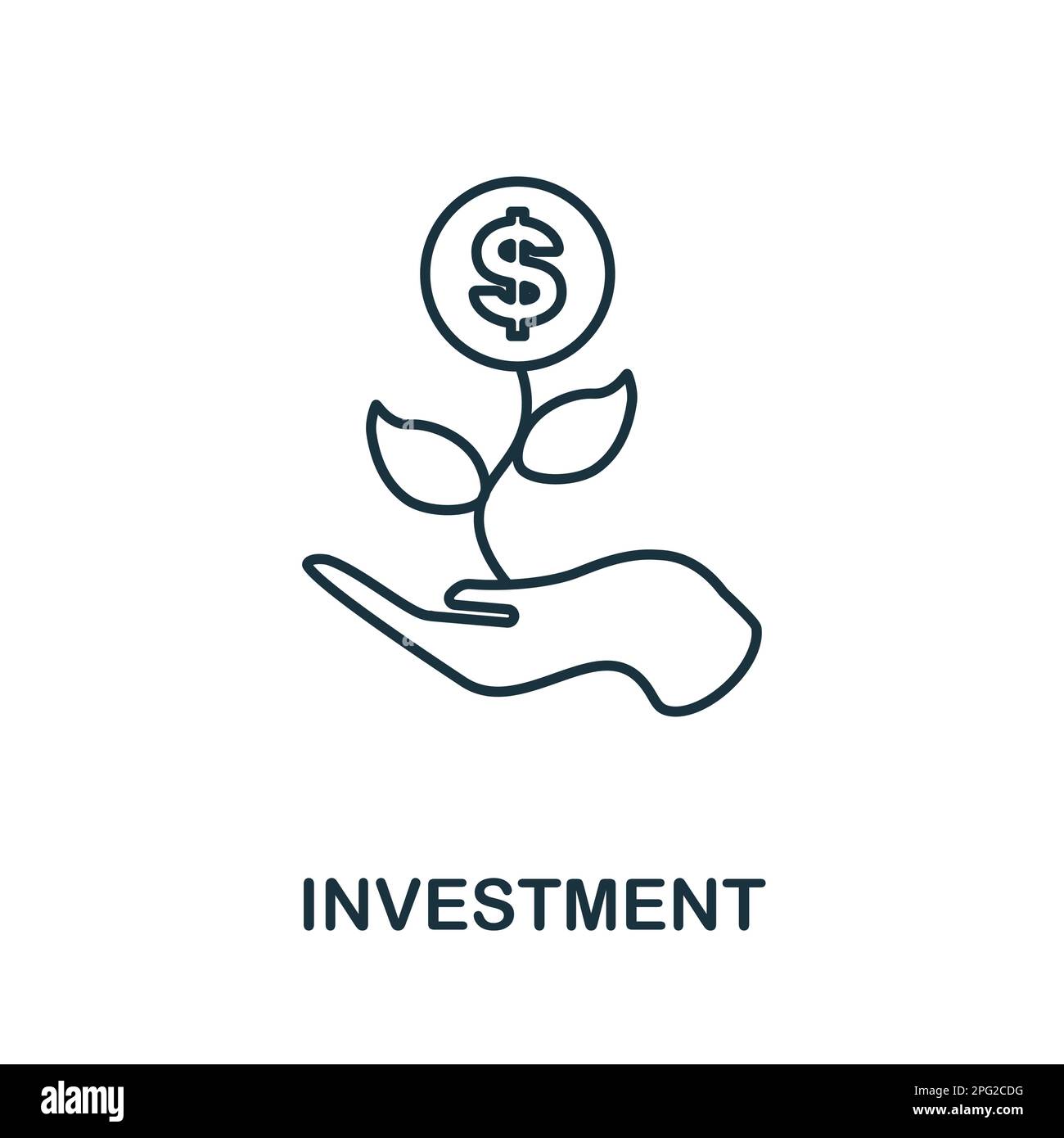 Investment line icon. Monochrome simple Investment outline icon for ...