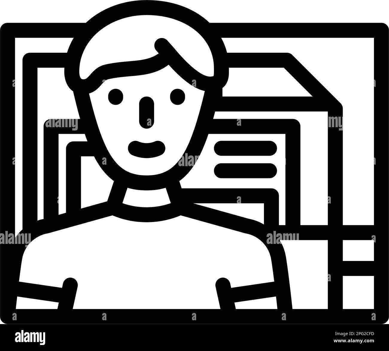 computer engineer worker line icon vector illustration Stock Vector ...
