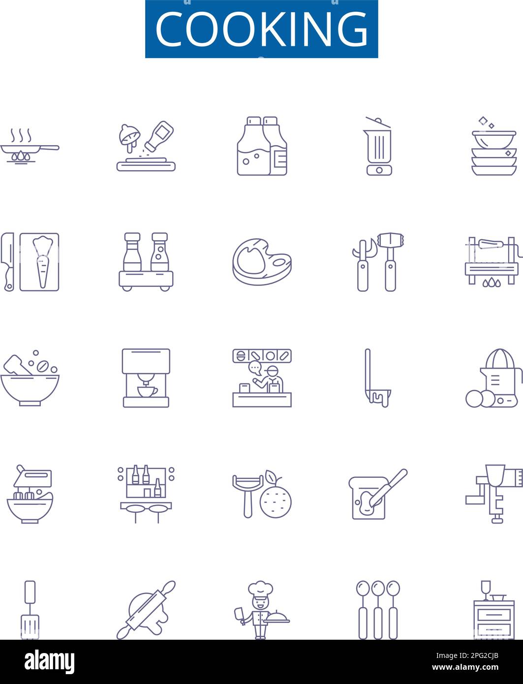 Cooking line icons signs set. Design collection of Cuisine, Recipes ...