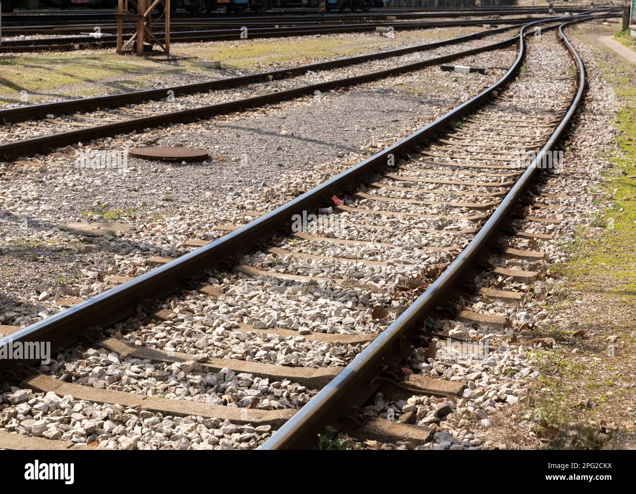 Rail road tracks Stock Photo - Alamy