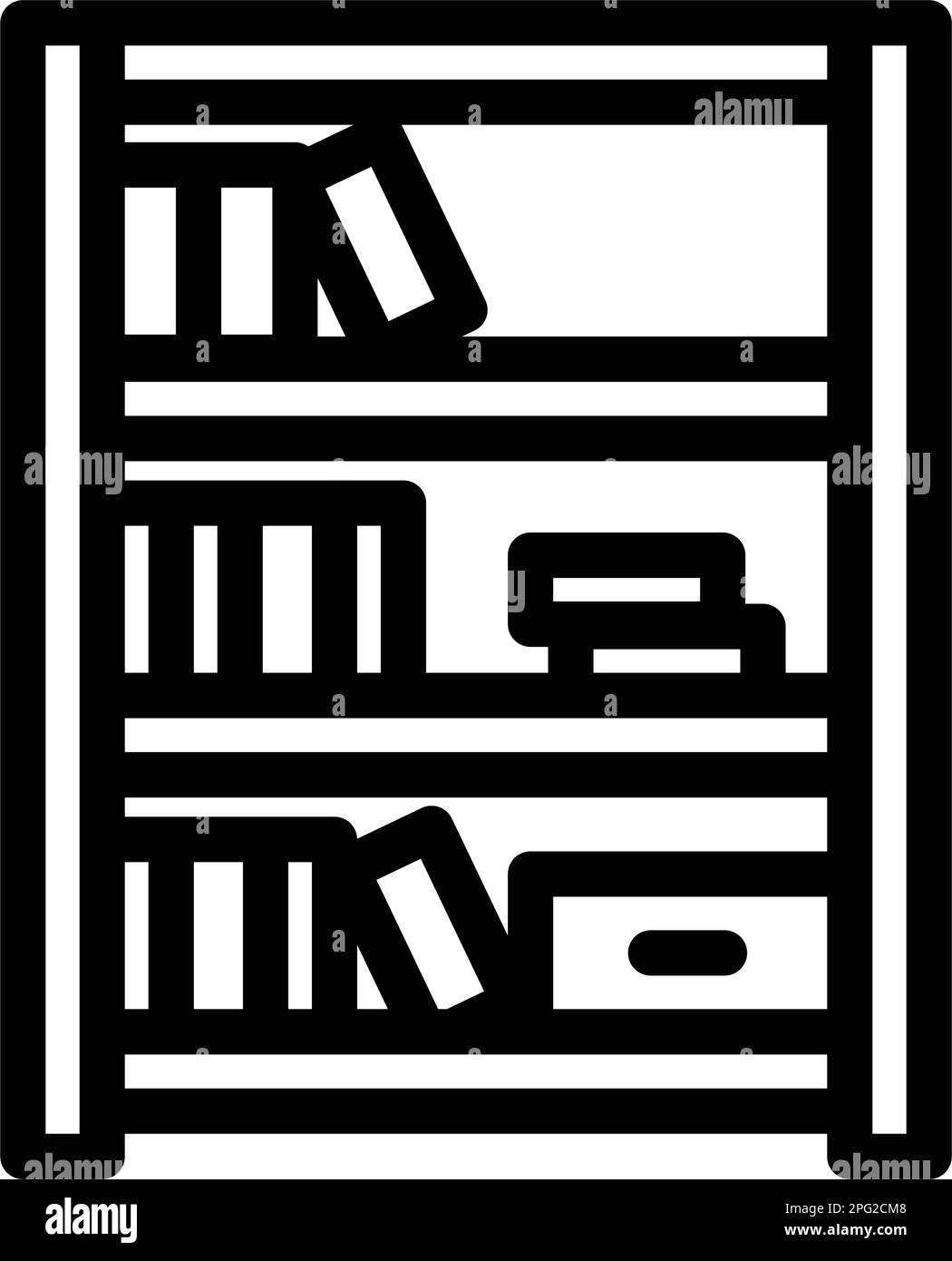 bookshelf living room line icon vector illustration Stock Vector Image ...