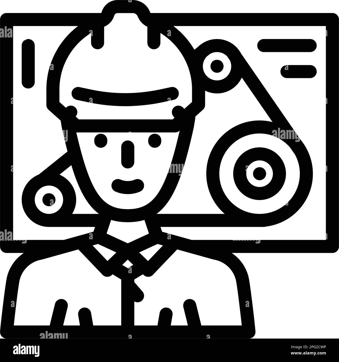 mechanical engineer worker line icon vector illustration Stock Vector ...