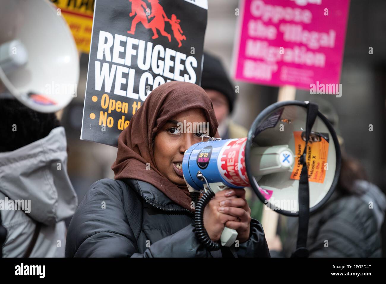 Annual march marking UN Anti-racism Day, from BBC HQ in Portland Place ...