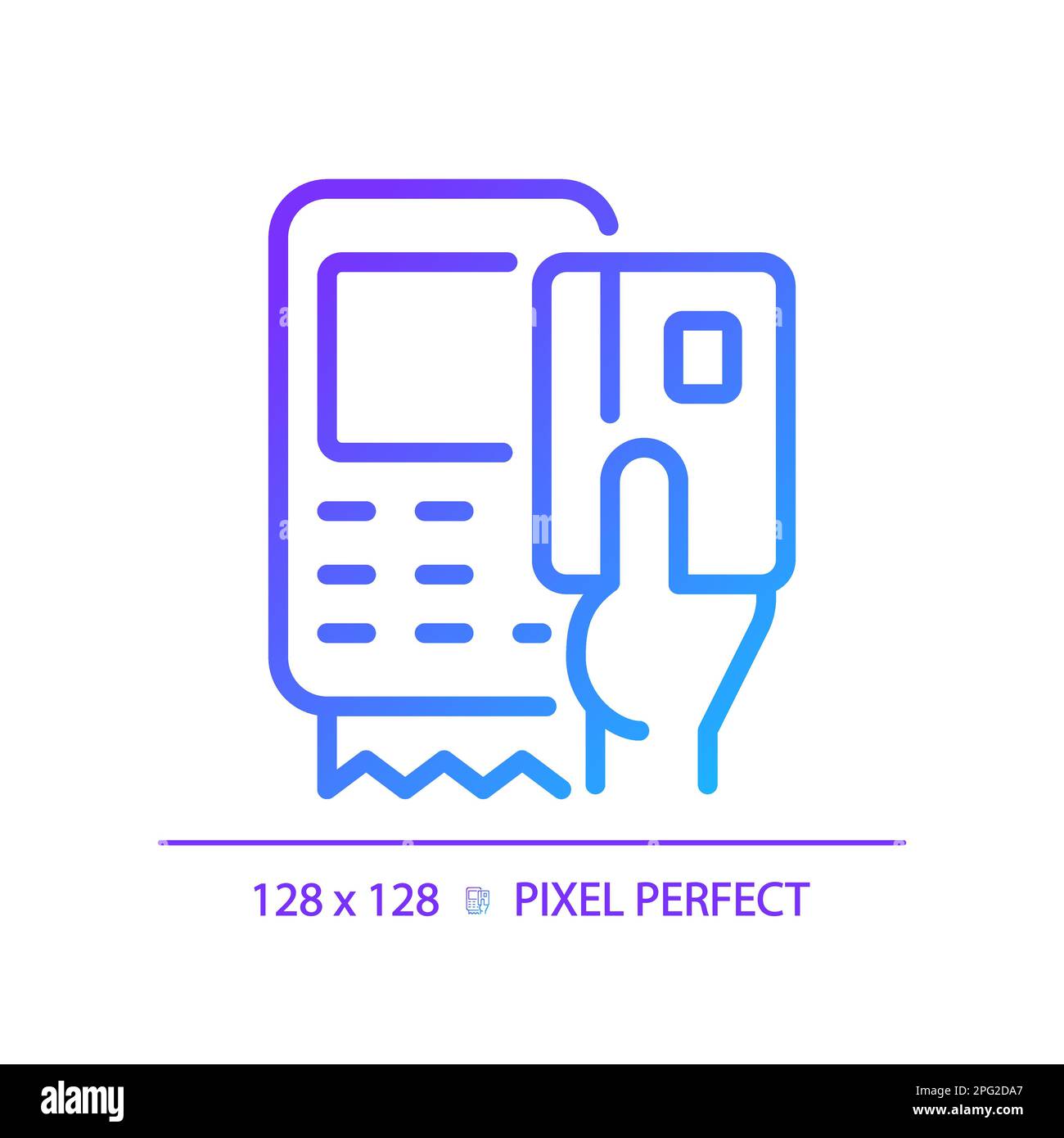 Hand with EDC device pixel perfect gradient linear vector icon Stock ...