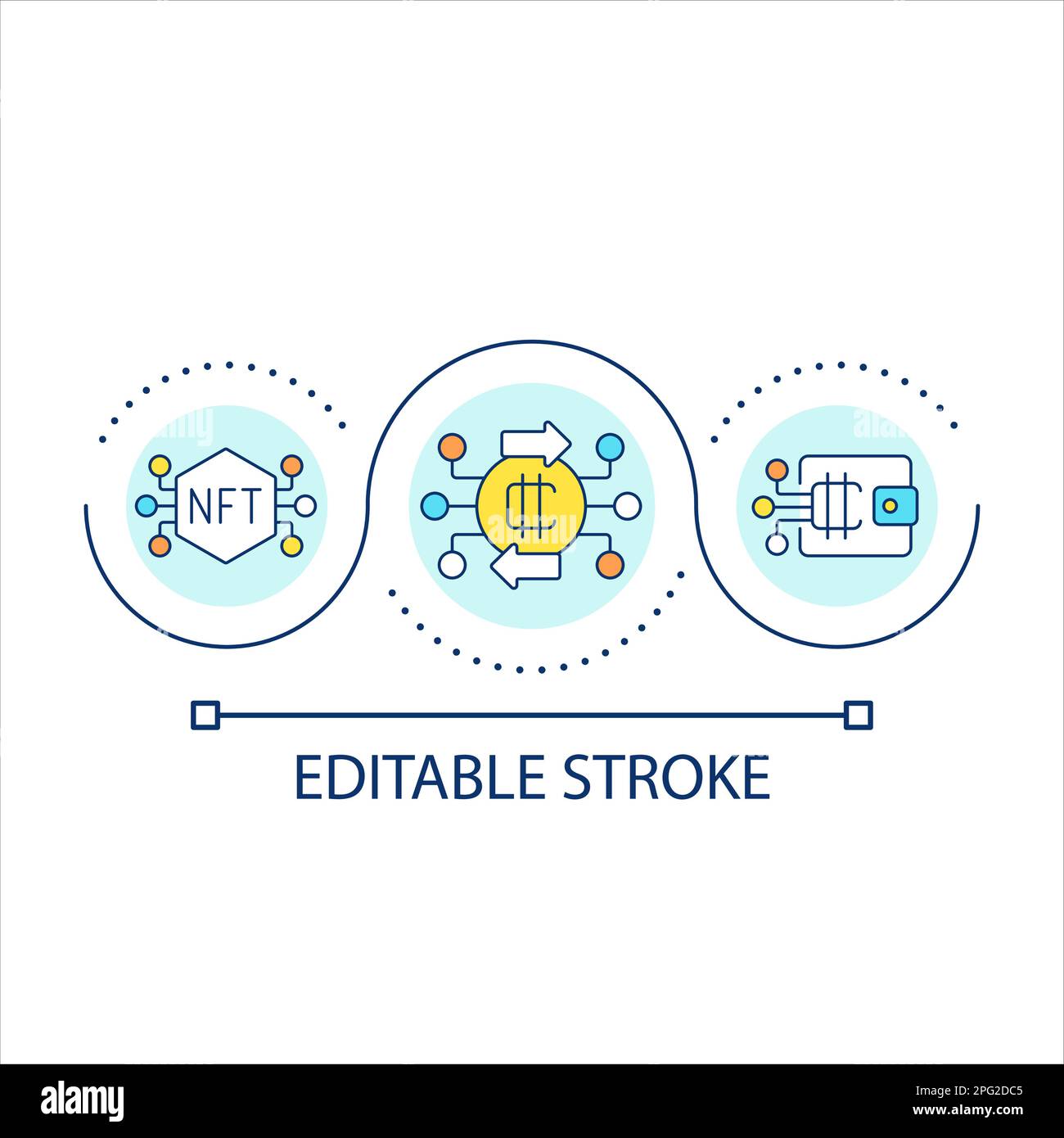 Development of blockchain technology loop concept icon Stock Vector ...