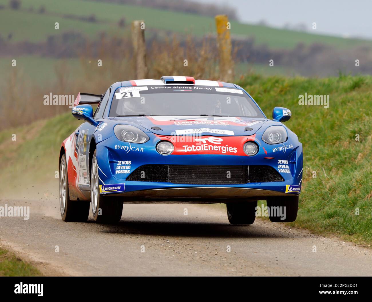 17 March 2023. St Denoeux, France. The 63rd Rally du Touquet roars ...