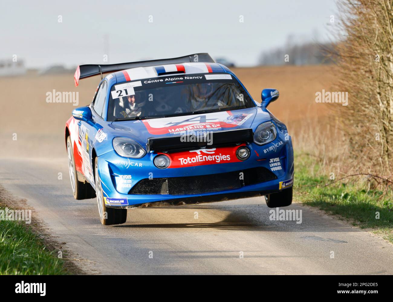 17 March 2023. St Denoeux, France. The 63rd Rally du Touquet roars ...