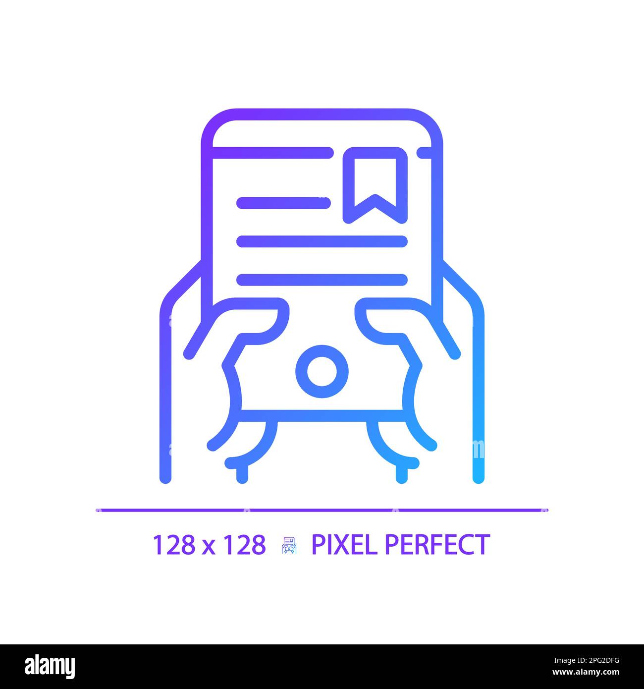 Hand with ebook pixel perfect gradient linear vector icon Stock Vector Image & Art - Alamy