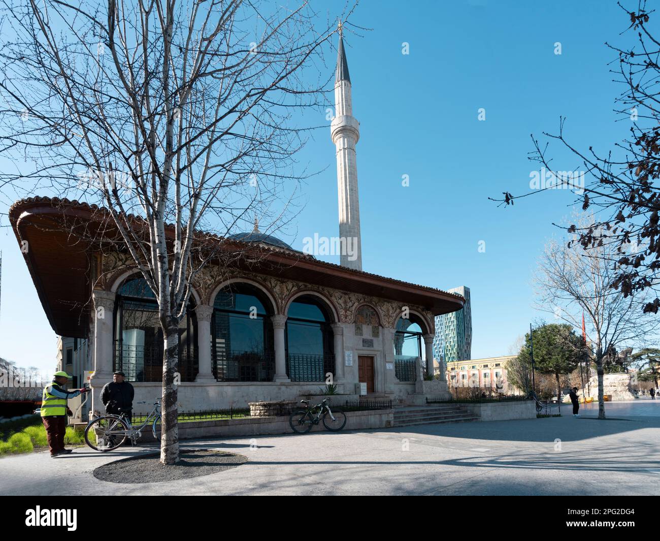 Tirana, Albania. March 2023. exterior view of the Et'hem Bej Mosque in ...