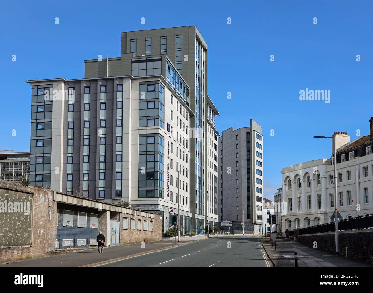 The twin tower blocks of Saltwater Place in Plymouth Stock Photo - Alamy