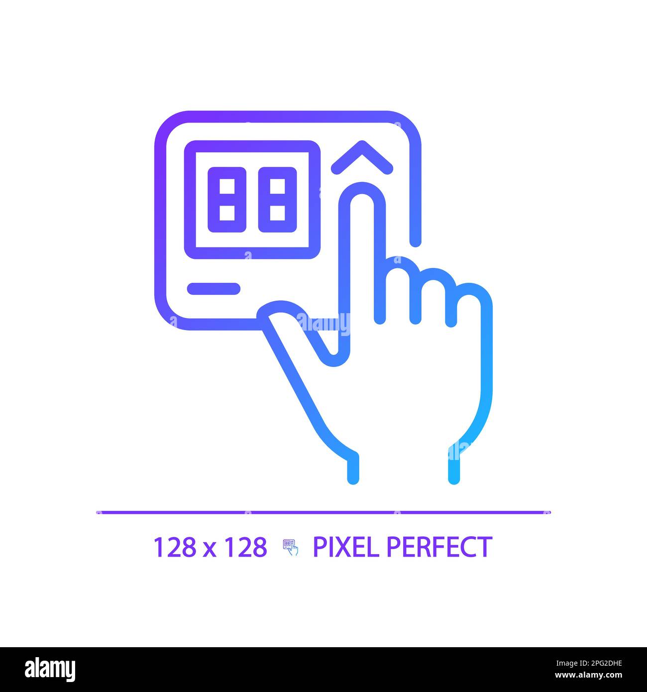 Hand with thermostat pixel perfect gradient linear vector icon Stock Vector Image & Art - Alamy