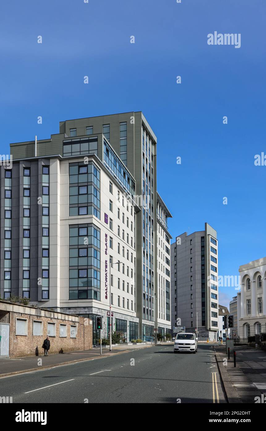 Upright image of The twin tower blocks of Saltwater Place student flats ...