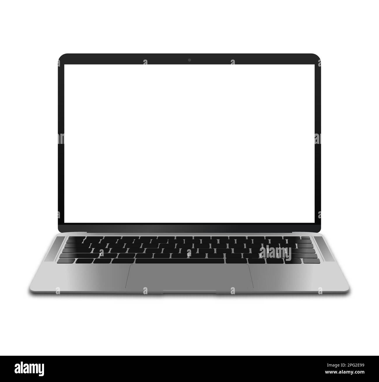 Isolated laptop with transparent screen mockup. Vector illustration of ...
