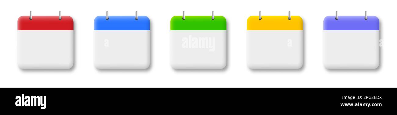 Calendar date 3d icon set. Vector illustration isolated on white ...