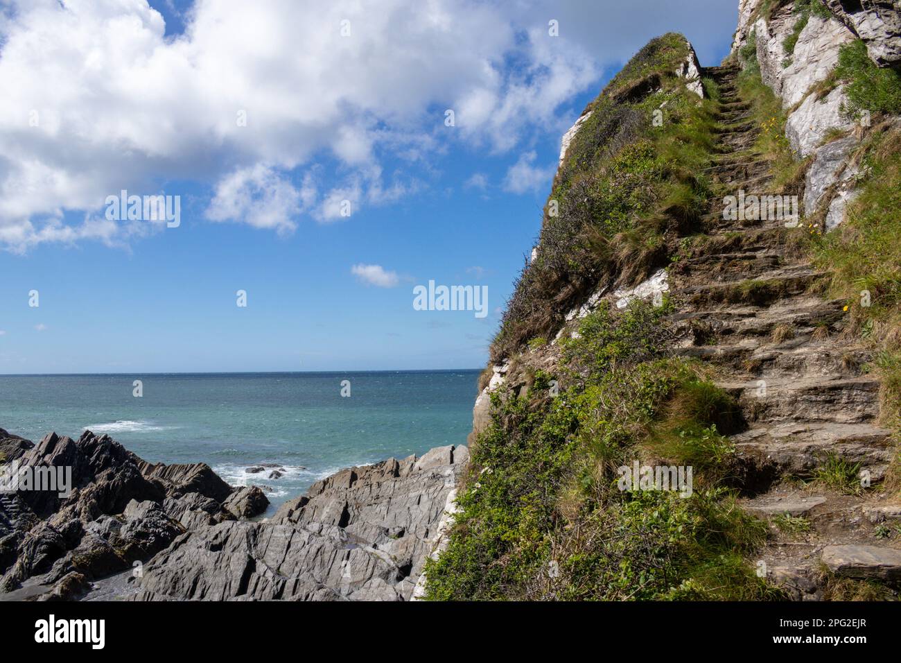 Steps cut into cliff at Ilfracombe, North Devon, UK Stock Photo - Alamy
