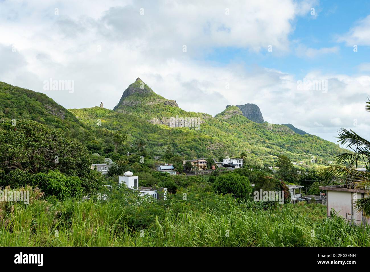 Long Mountain Village, Mauritius Stock Photo - Alamy
