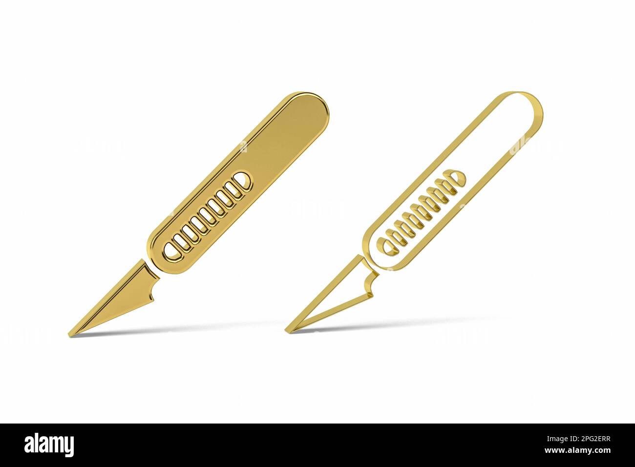 Golden 3d scalpel icon isolated on white background - 3D render Stock ...