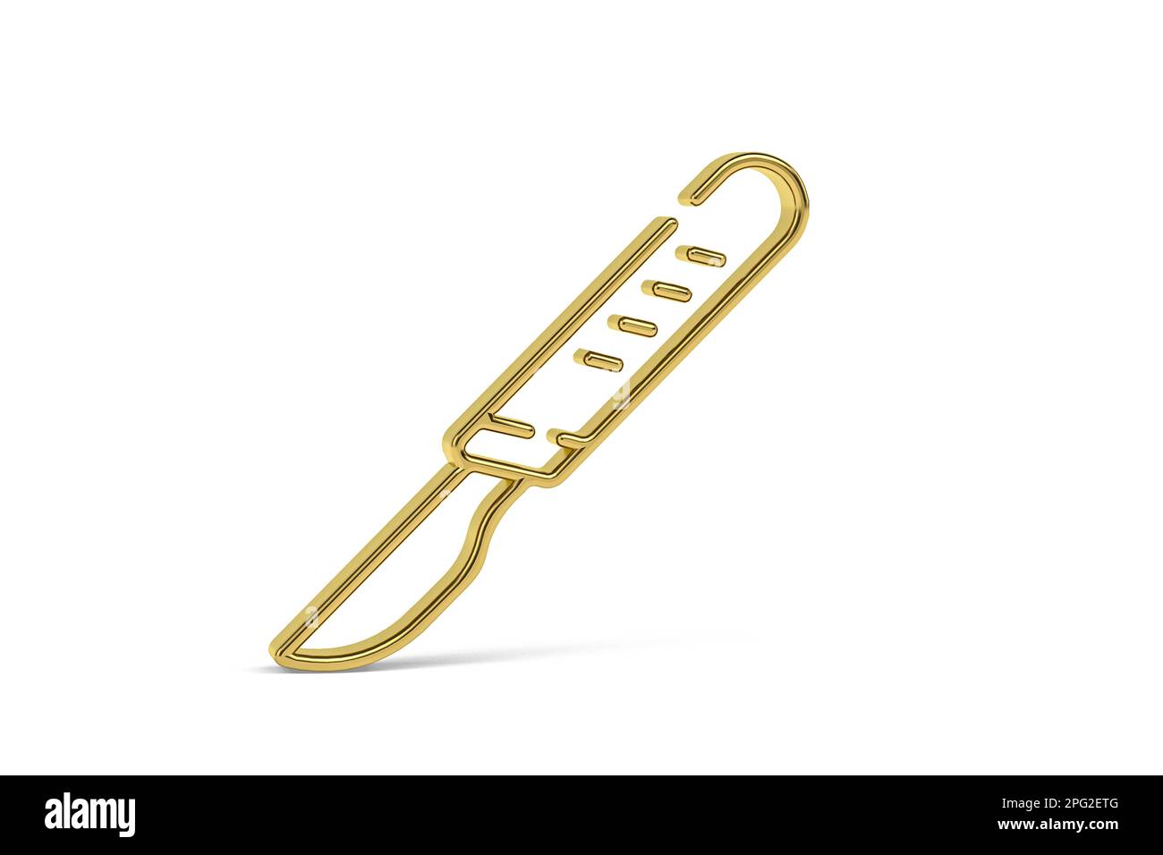 Golden 3d scalpel icon isolated on white background - 3D render Stock ...