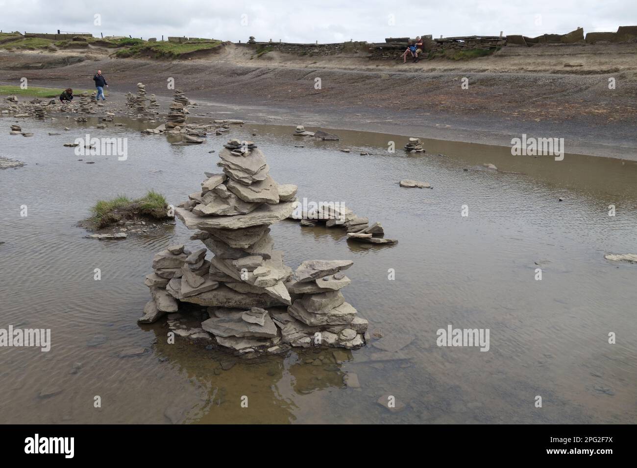 stack of stones and pebbles at Cliffs of Moher, ireland Stock Photo - Alamy