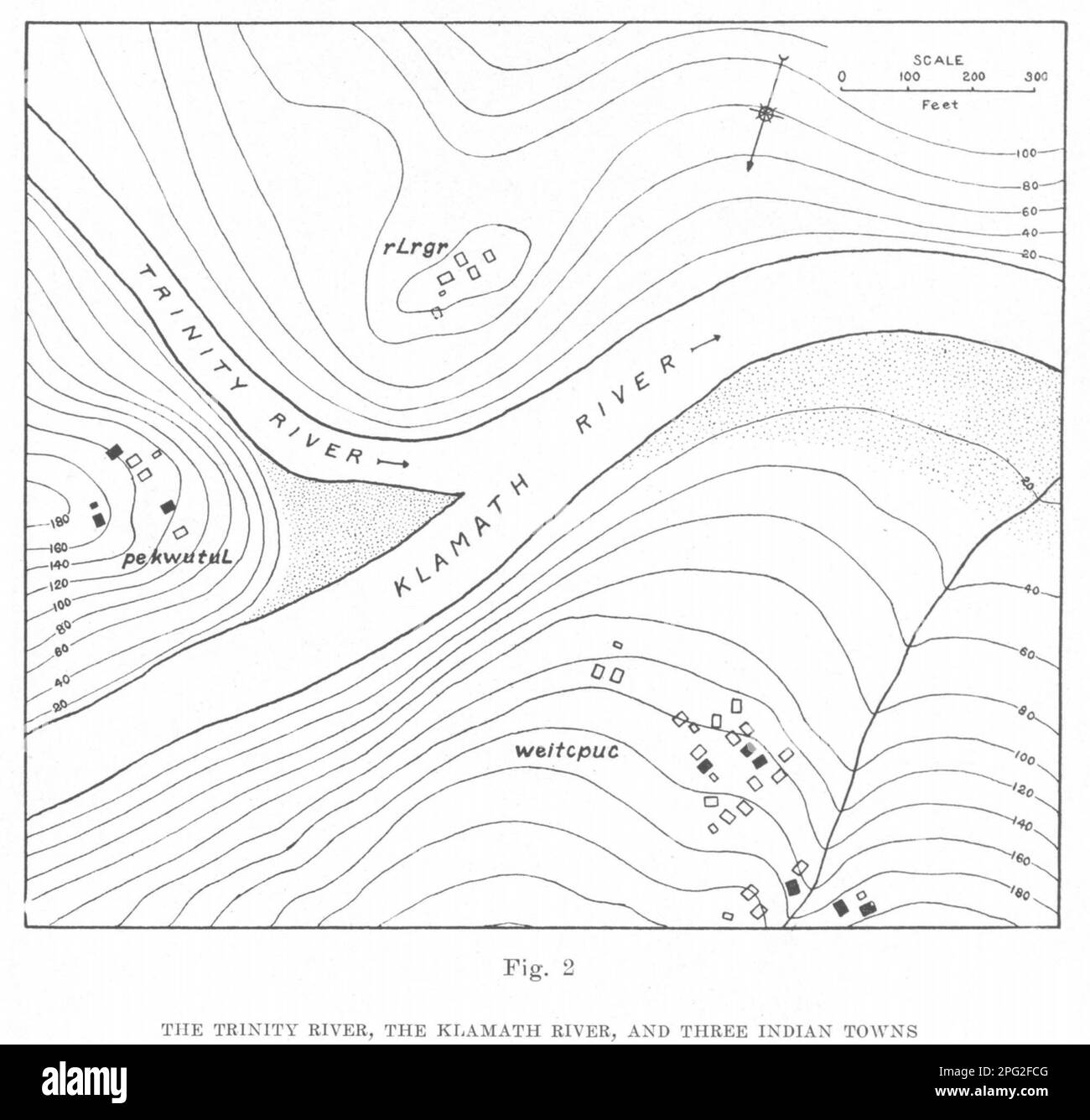 Yurok Geography (Waterman) map 32 Stock Photo - Alamy