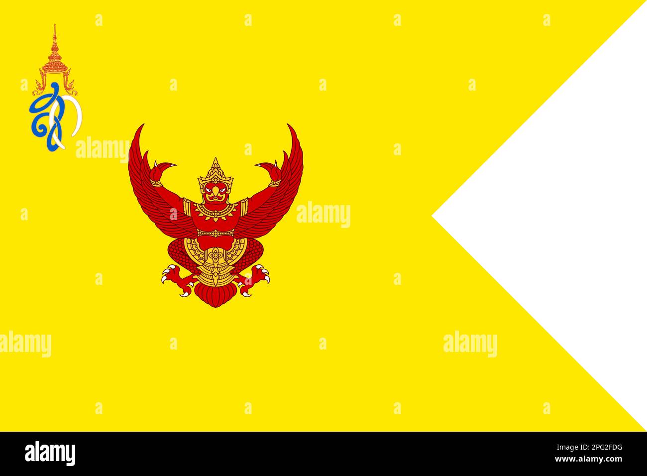 Top view of flag Standard of HM Queen Sirikit the Queen Mother Thailand ...