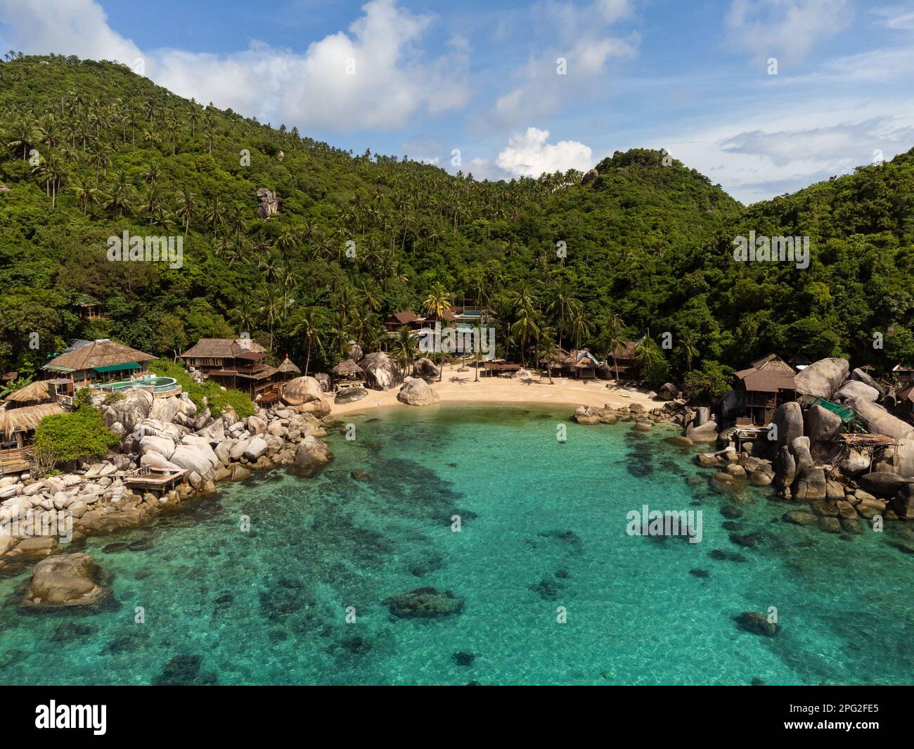 Ko Tao, Thailand: Aerial view of the Ko Tao island in the Gulf of ...