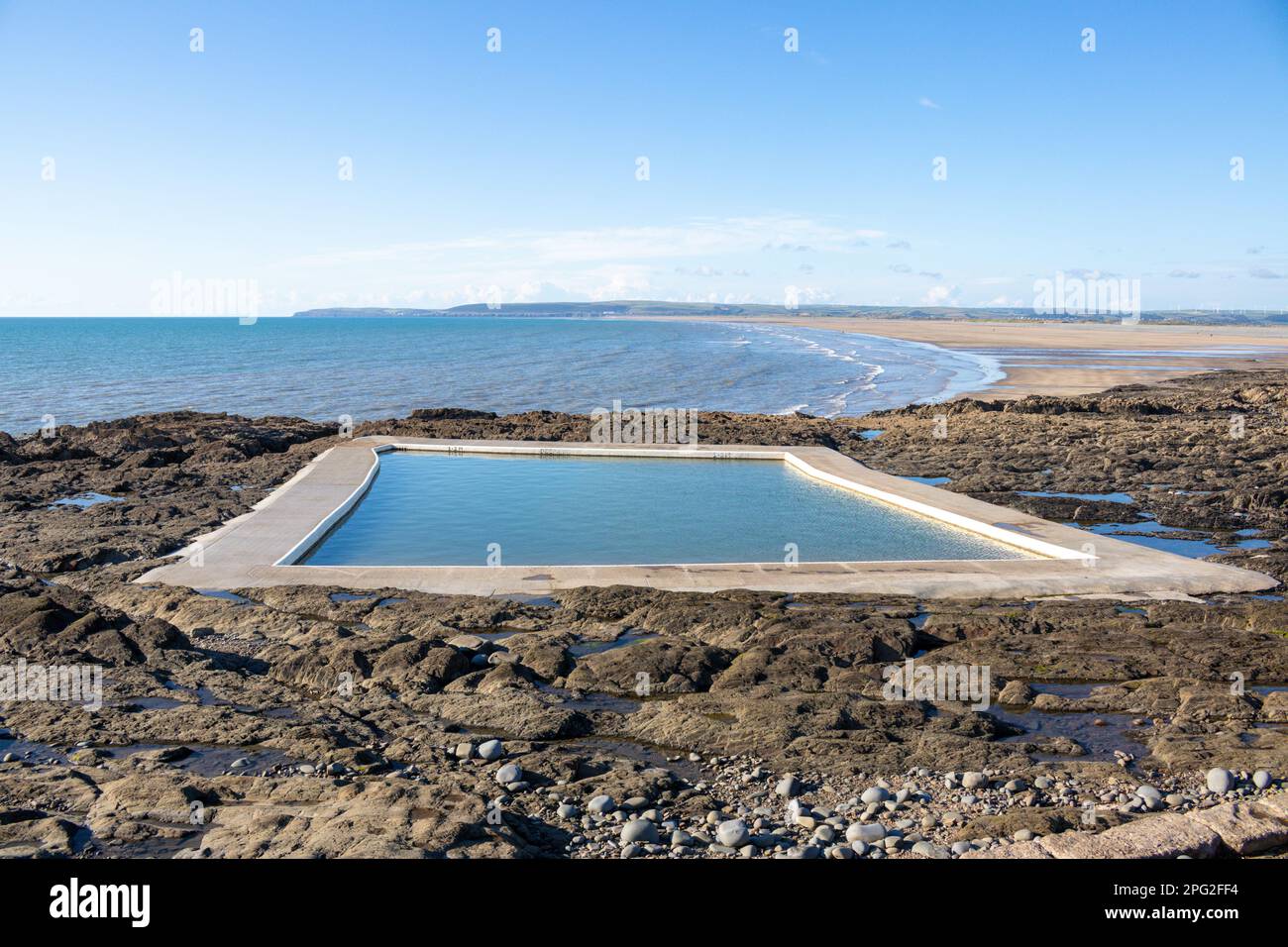 The Rock Pool at Westward Ho!, North Devon, UK Stock Photo - Alamy