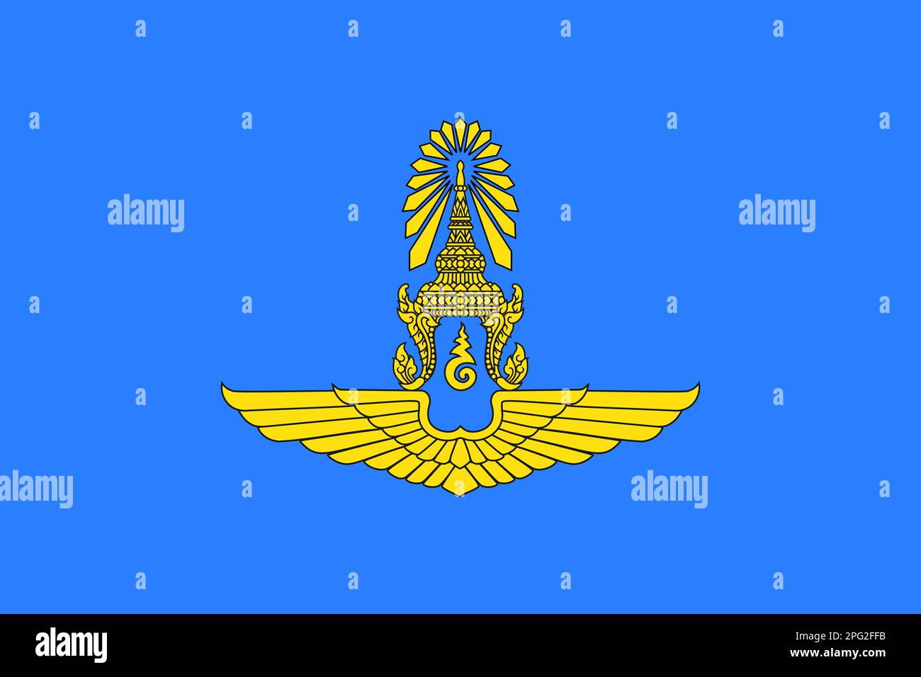 Top view of flag the Royal Thai Air Force Thailand. Thai travel and ...