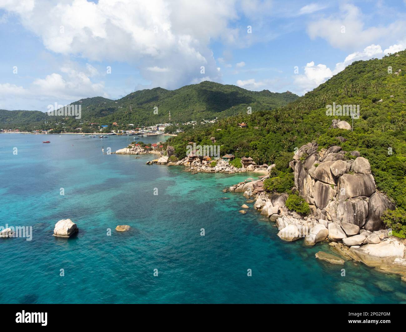 Ko Tao, Thailand: Aerial view of the Ko Tao island in the Gulf of ...